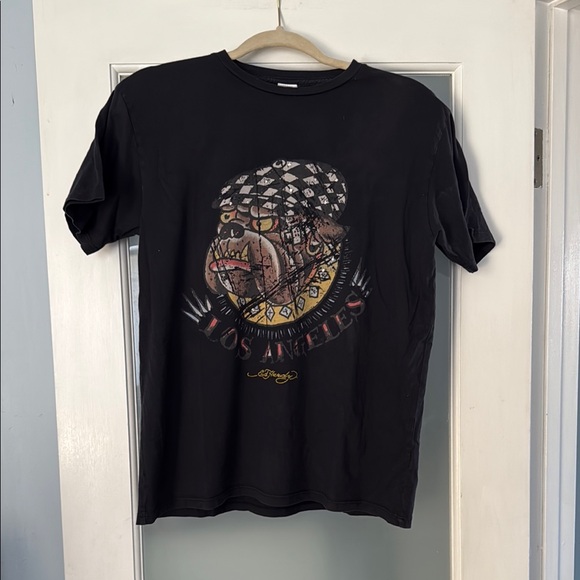 Ed Hardy | Tops | Ed Hardy Black Graphic Tshirt With Bulldog Design ...